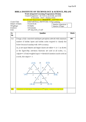 [Solved] BITS PILANI sample question papers for Closed Book Mid ...