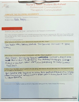 ATI Organizational Communication - of Touch Student Worksheet ati ...