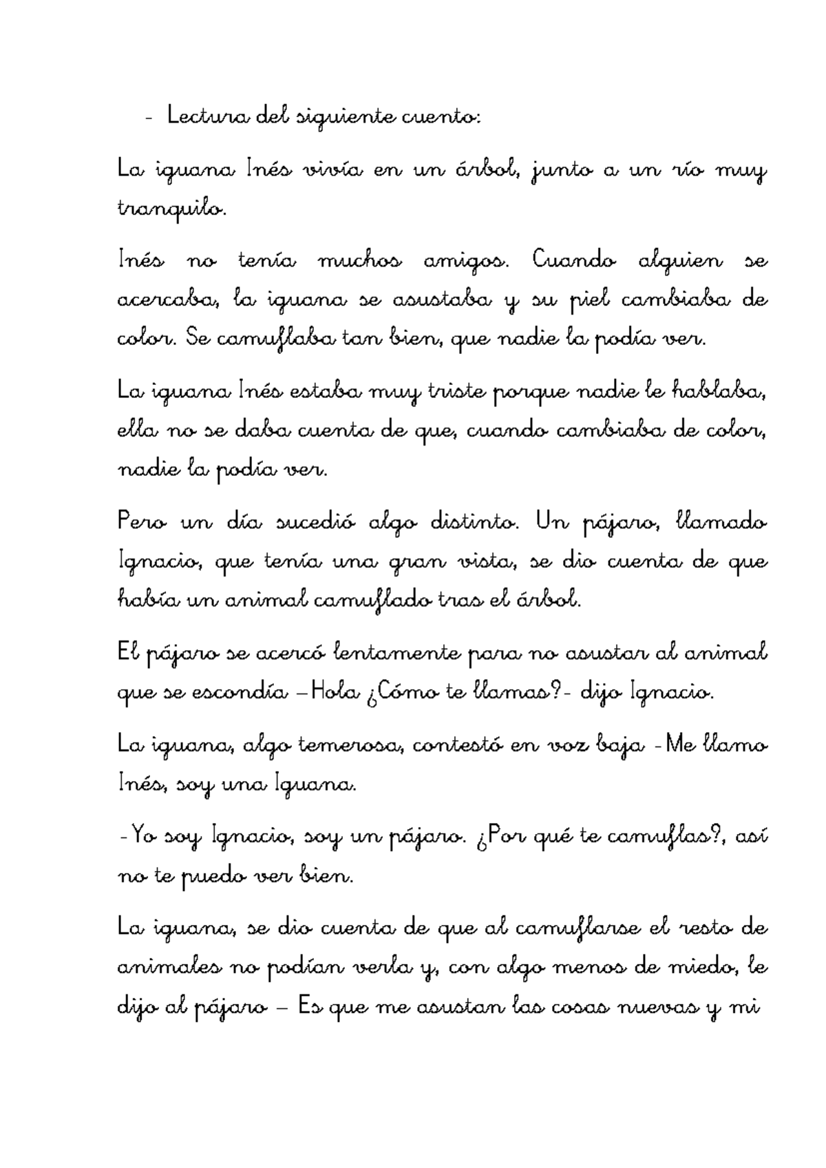 Martes 14 abril lengua(1) 0 - Lectura del siguiente cuento: La iguana ...