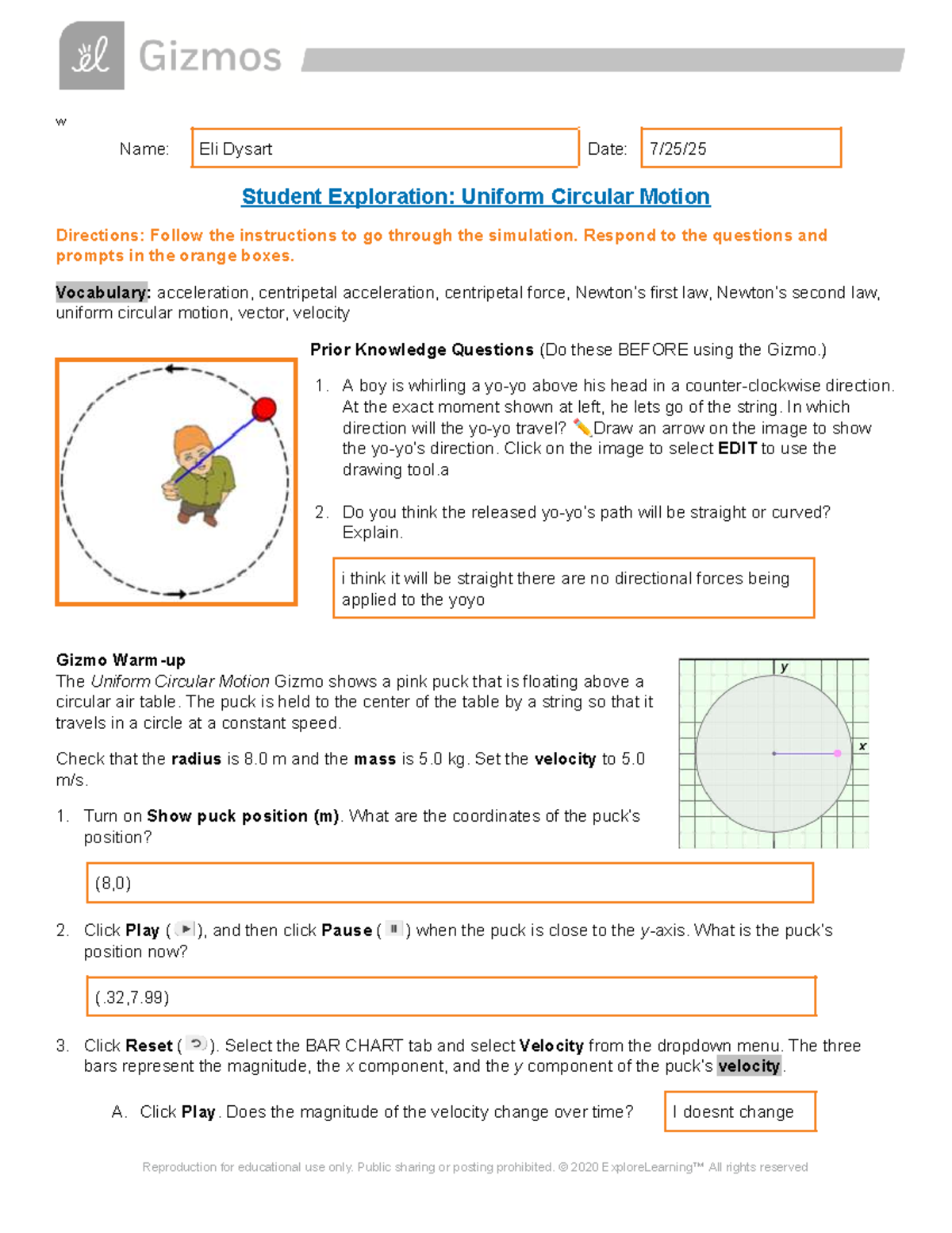 Exploration of Uniform Circular Motion: Gizmo Simulation Guide - Studocu