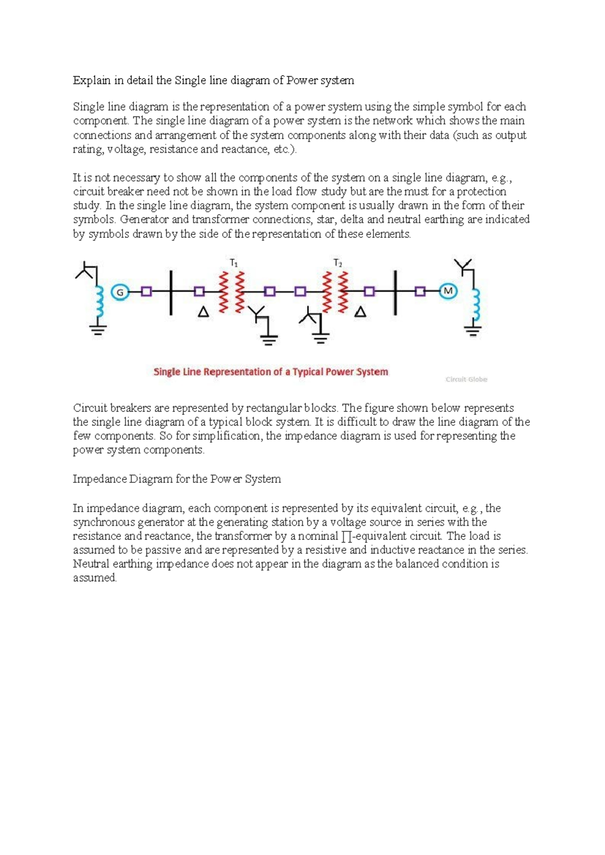 Power System Analysis: Single Line Diagrams & Power Plants (EE 101 ...