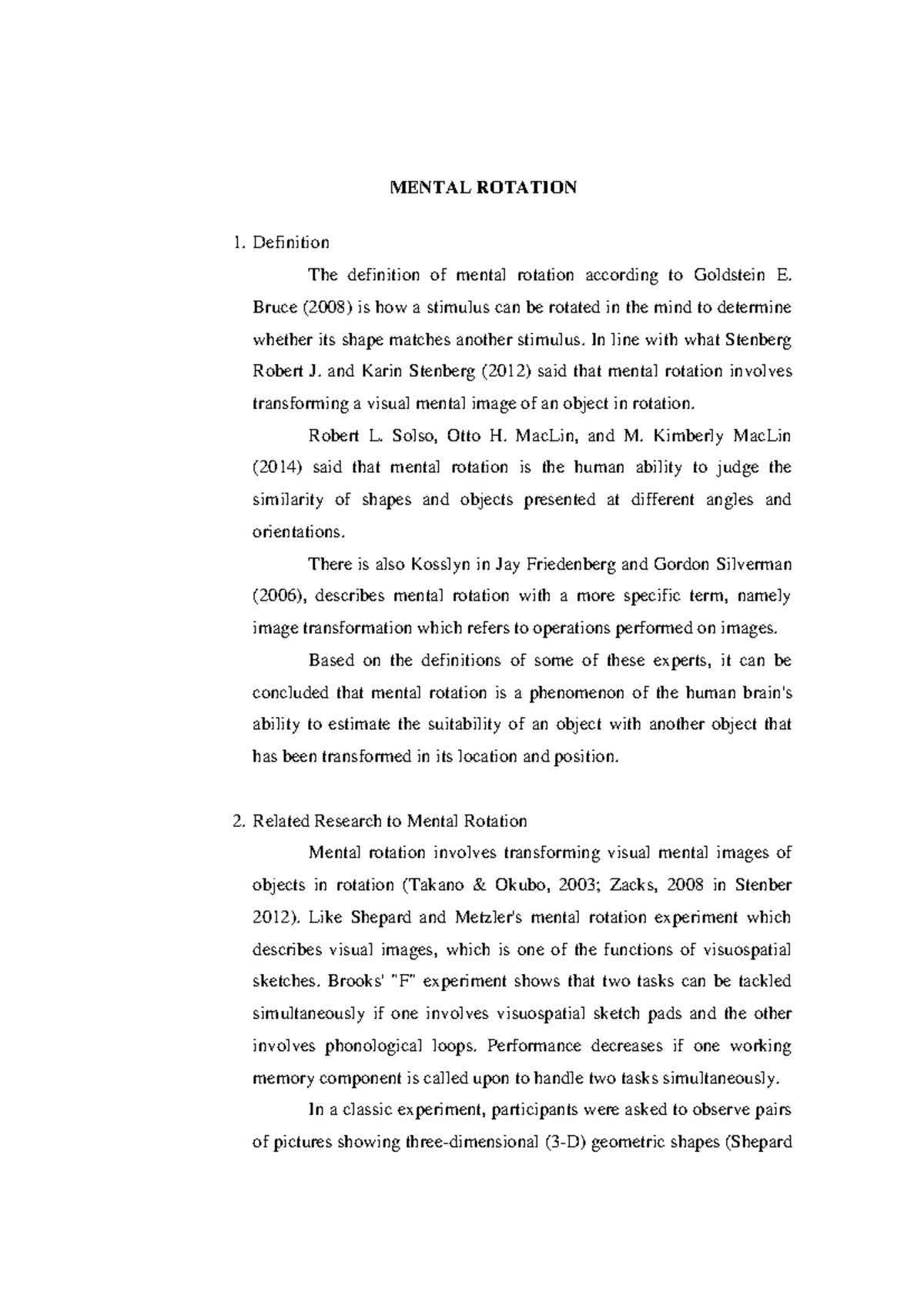 28. Mental Rotation - Cognitive Psychology - MENTAL ROTATION Definition ...