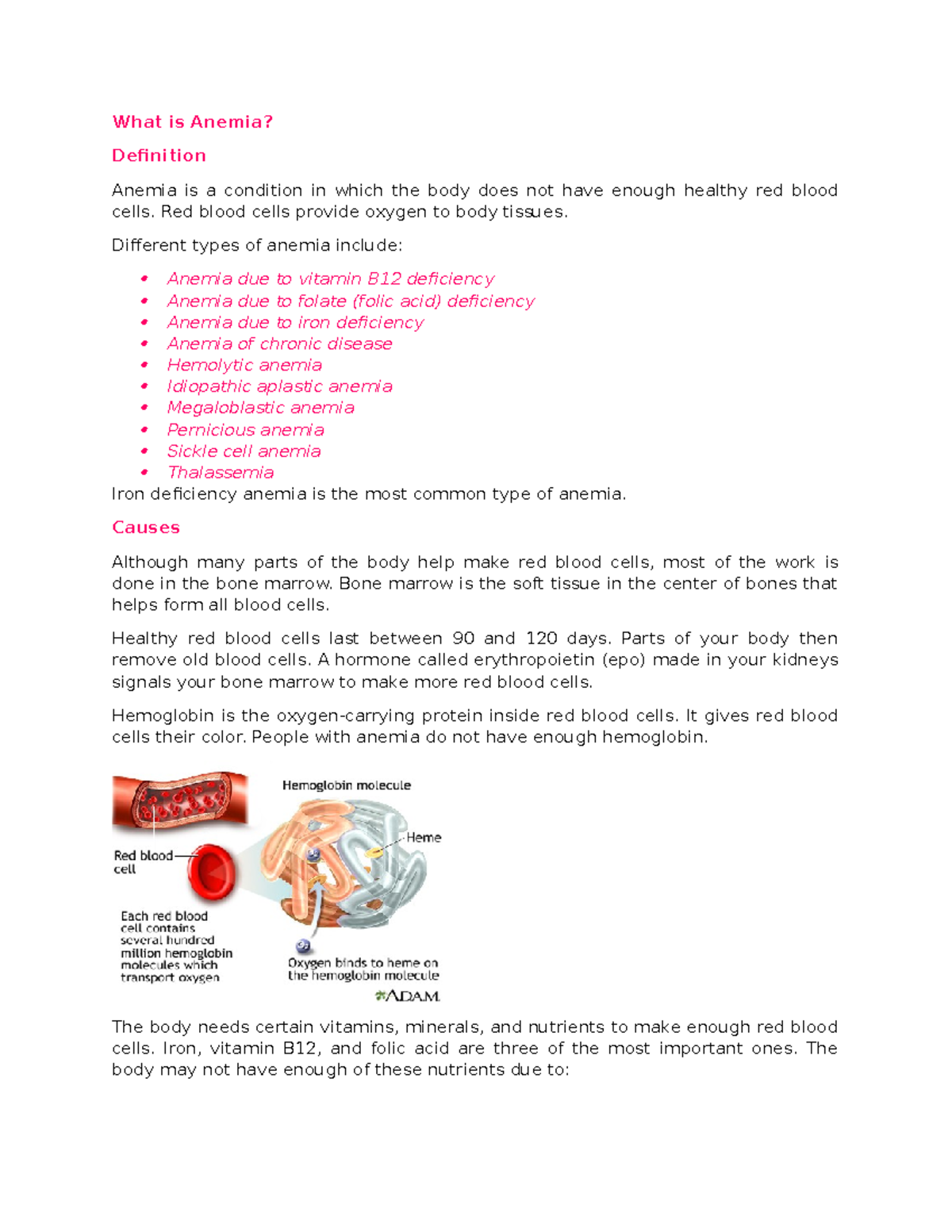 Anemia med-surg - What is Anemia? Definition Anemia is a condition in ...