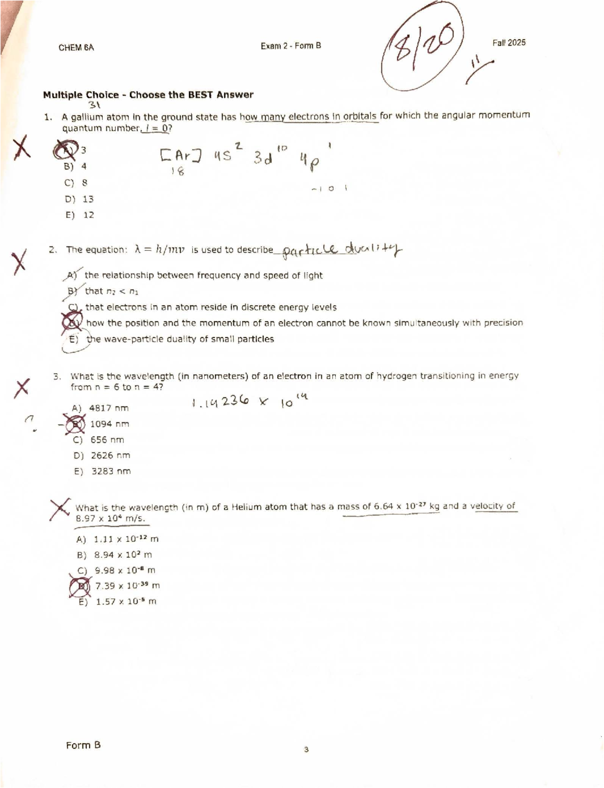 Chemistry Quiz: Quantum Mechanics and Atomic Structure - Studocu