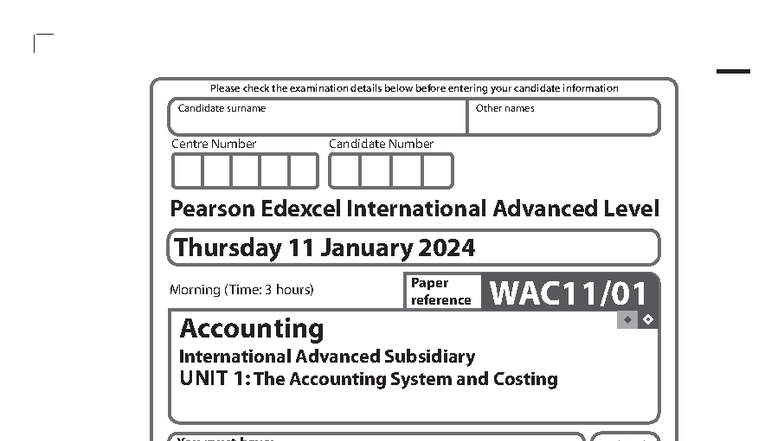 WAC11 01 Final Exam 2024 - Accounting Paper Overview - Studocu