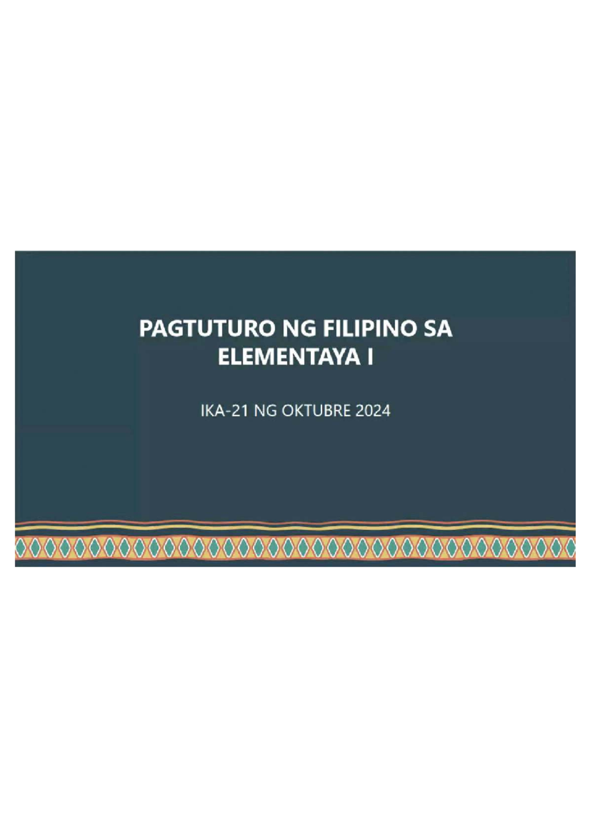 PAGTUTURO NG FILIPINO SA ELEMENTARYA I: HIMAYIN NATIN STRATEGY - Studocu