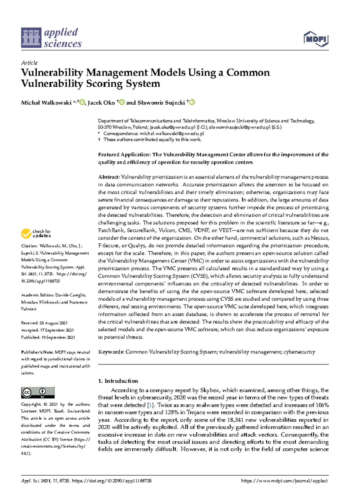 Vulnerability Management Models Using CVSS: A Comprehensive Study - Studocu
