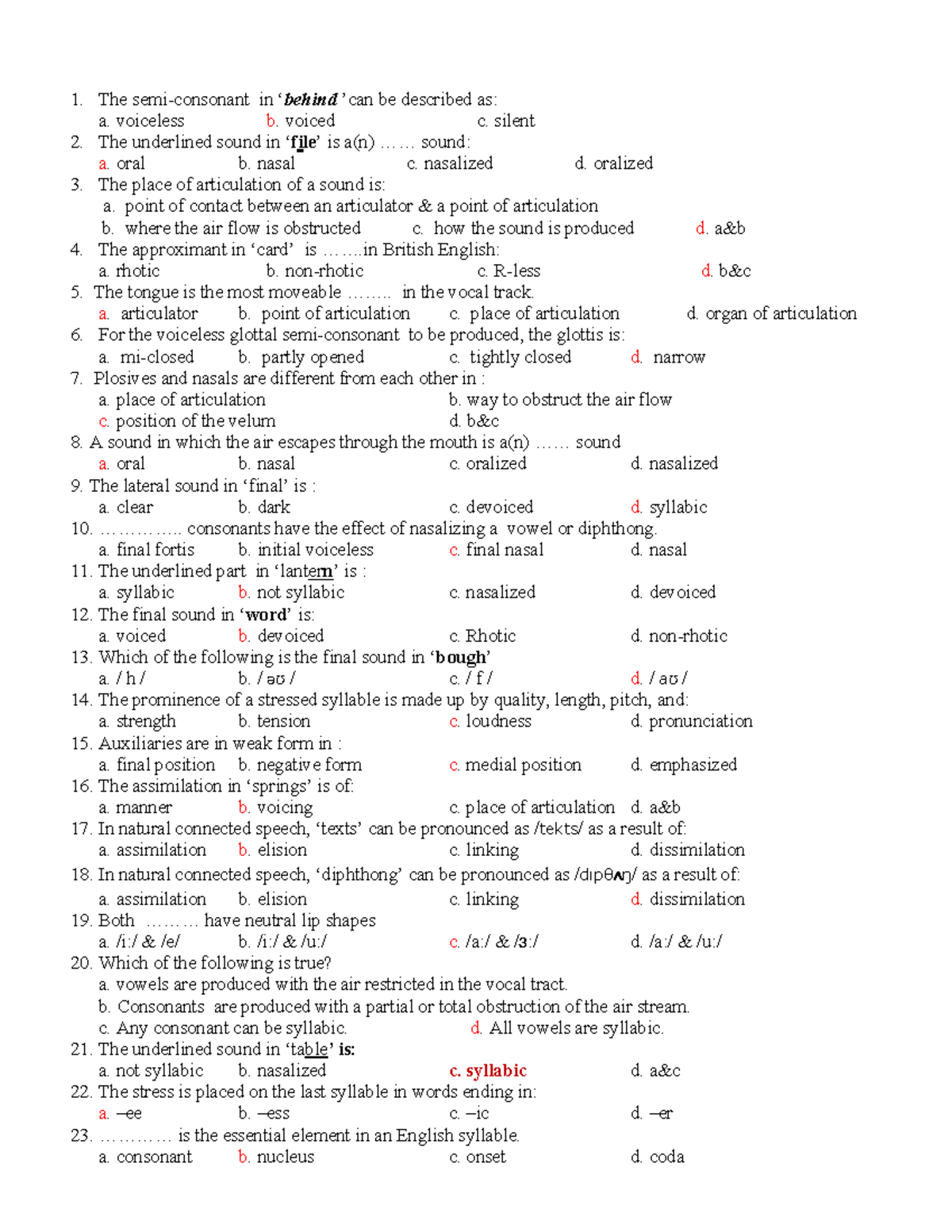 Phonetics Quiz: Questions on Articulation & Sound Production (PPUR5 ...