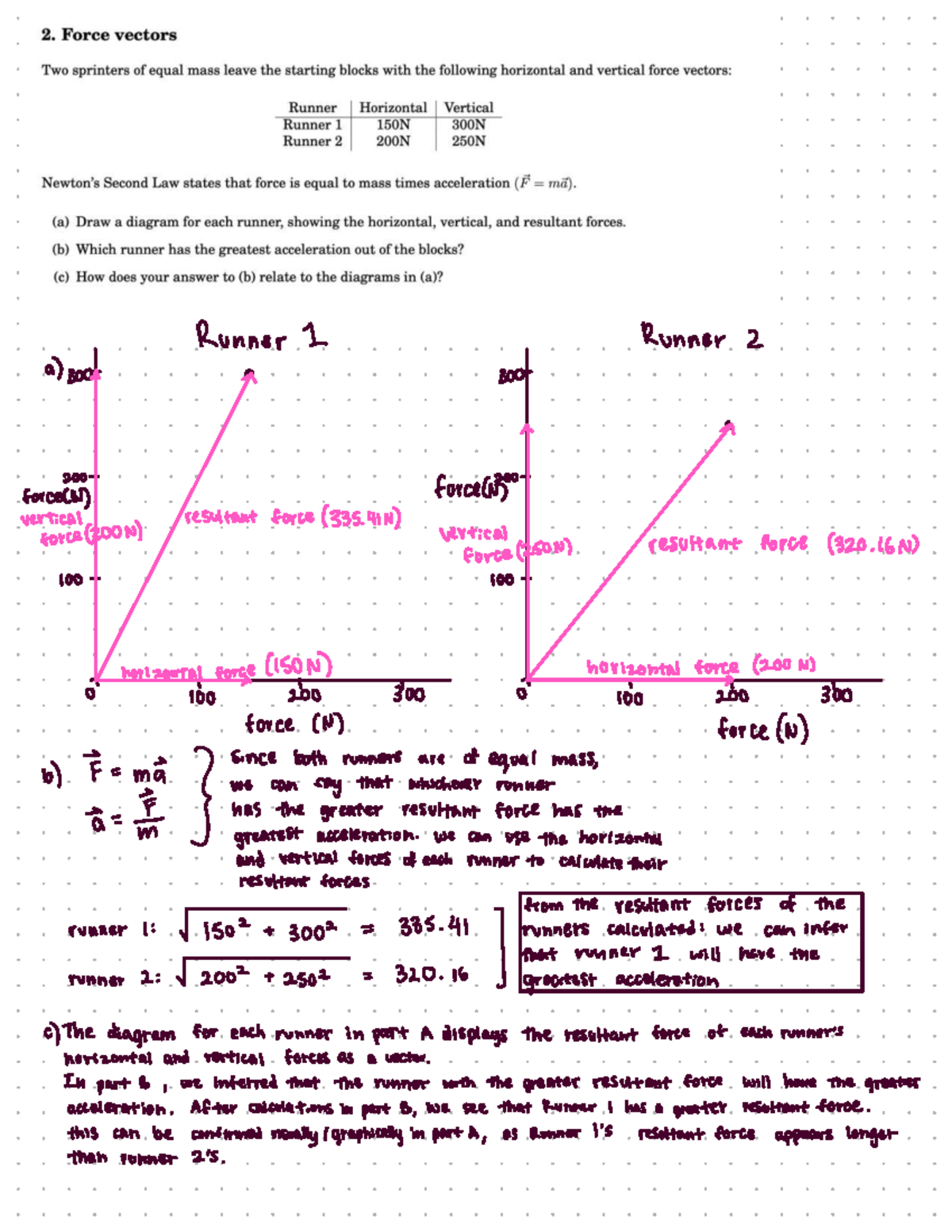 Runner Forces Analysis: IQ 3001 - Resultant Forces and Acceleration - Studocu