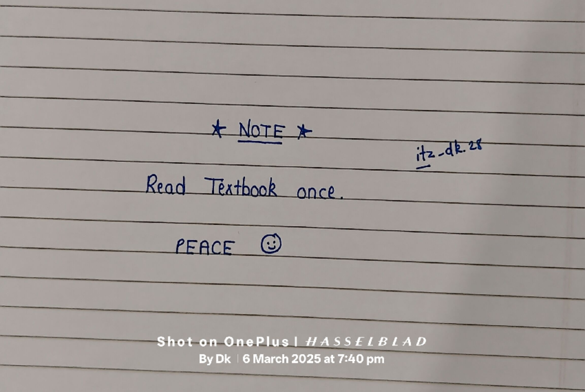 DL Insem Notes by Dk🖤 - NOTE Read Textbook once. PEACE Shoton OnePlus I ...