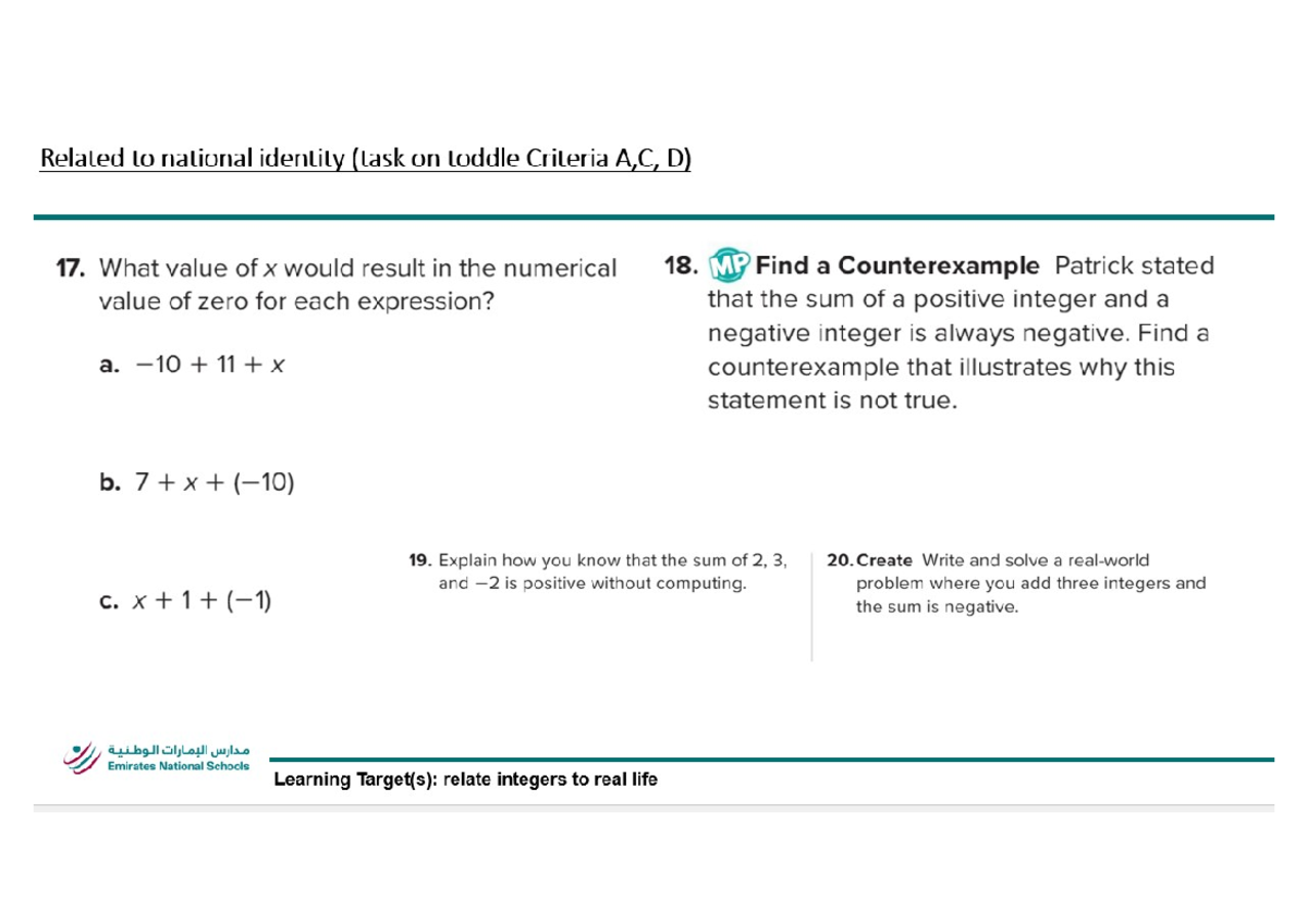 Module 3 lesson 1 formative - Related to national identity (task on toddle Criteria A,C, D) 17 ...