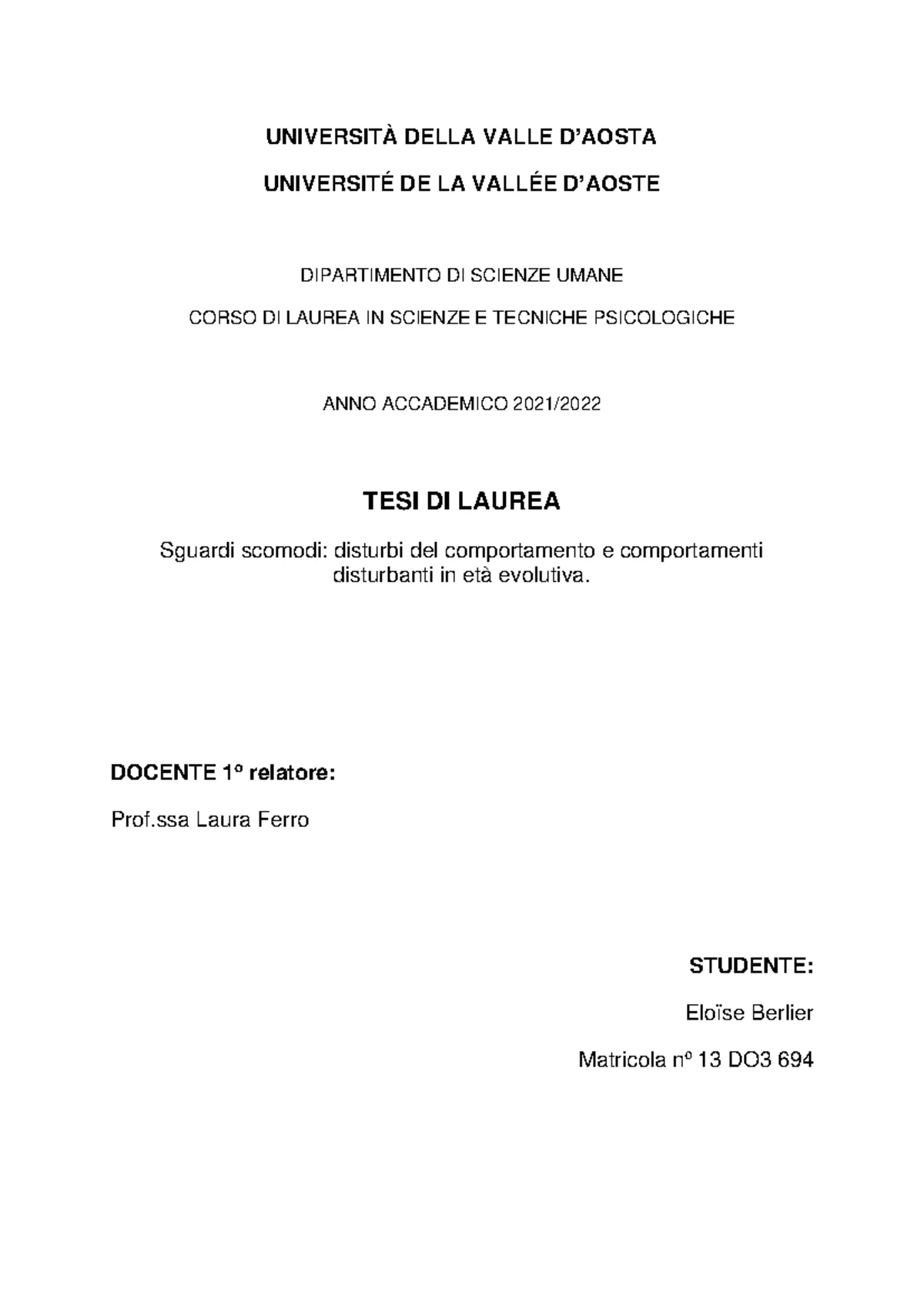 Istruzioni Tesi di Laurea: Aspetti Burocratici e Normative e-Campus ...