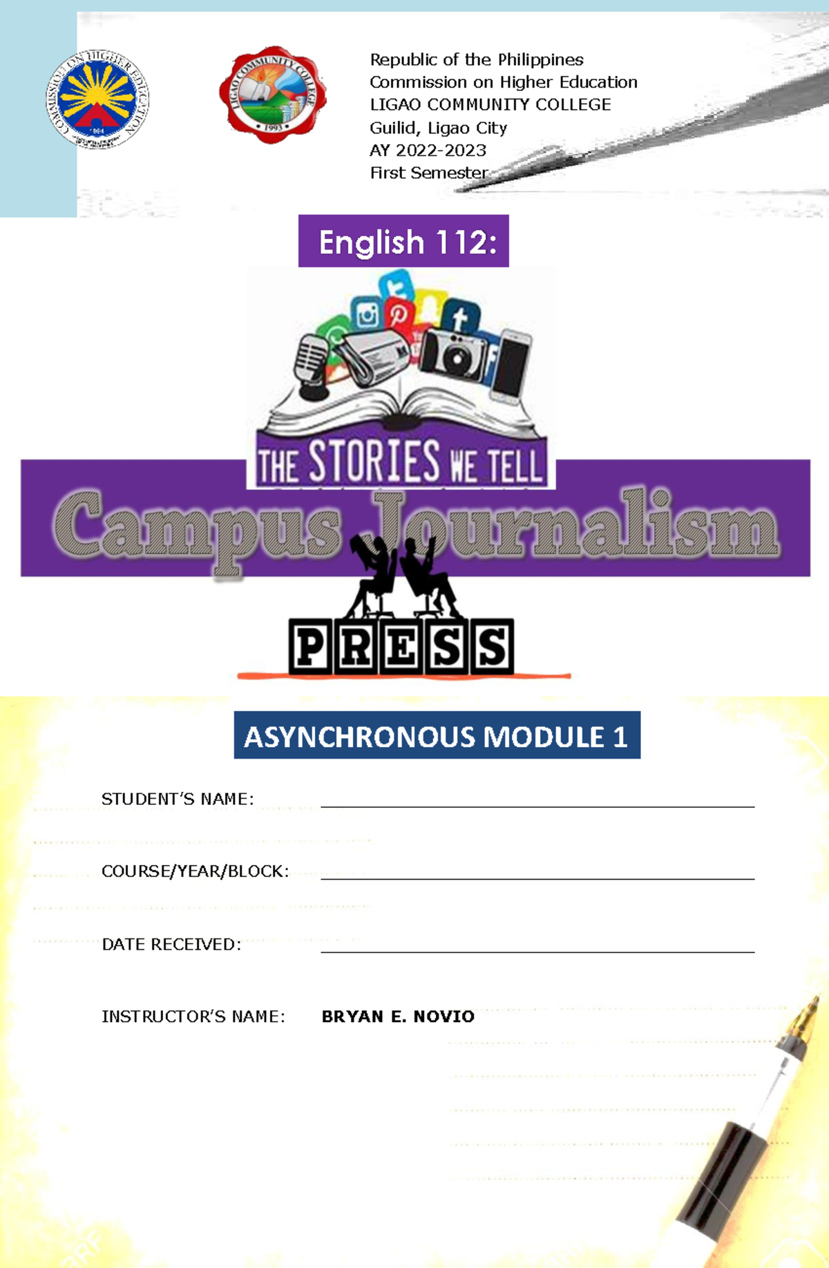 English 112: Asynchronous Module 1 - Campus Paper Production Guide ...