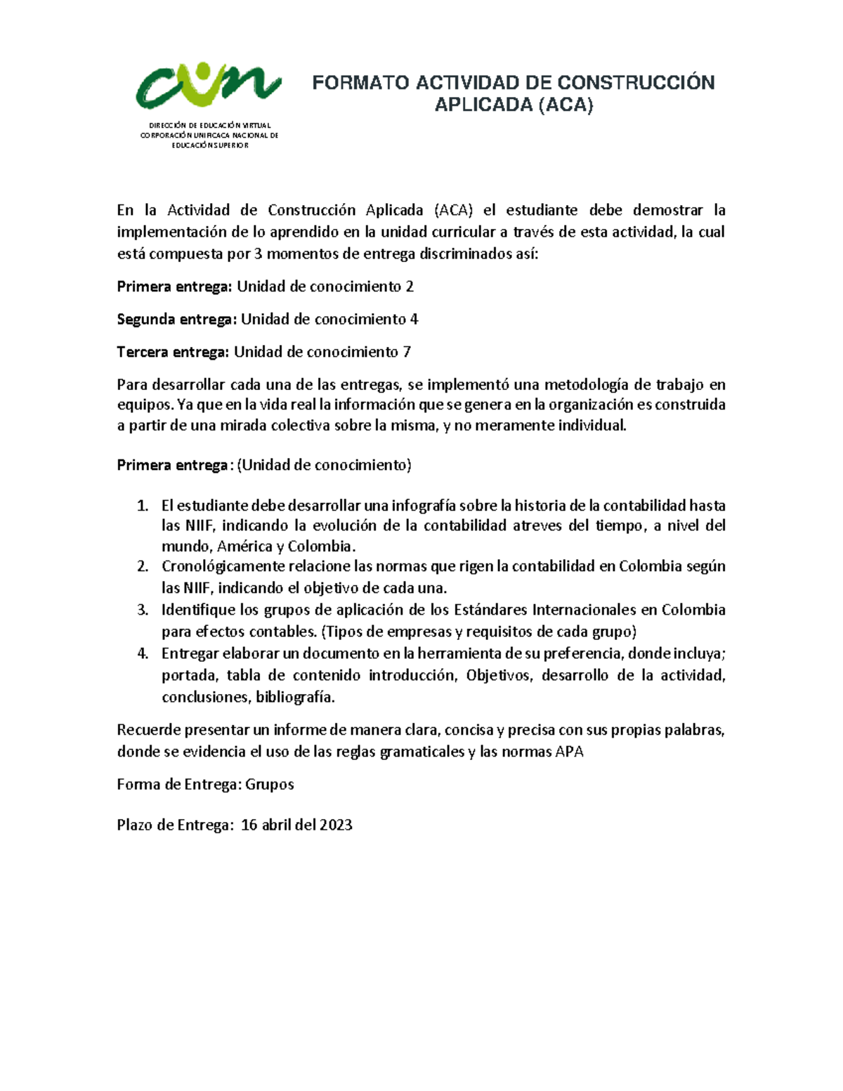ACA 3- Fundamentos de contabilidad 2023 - DIRECCIÓN DE EDUCACIÓN ...