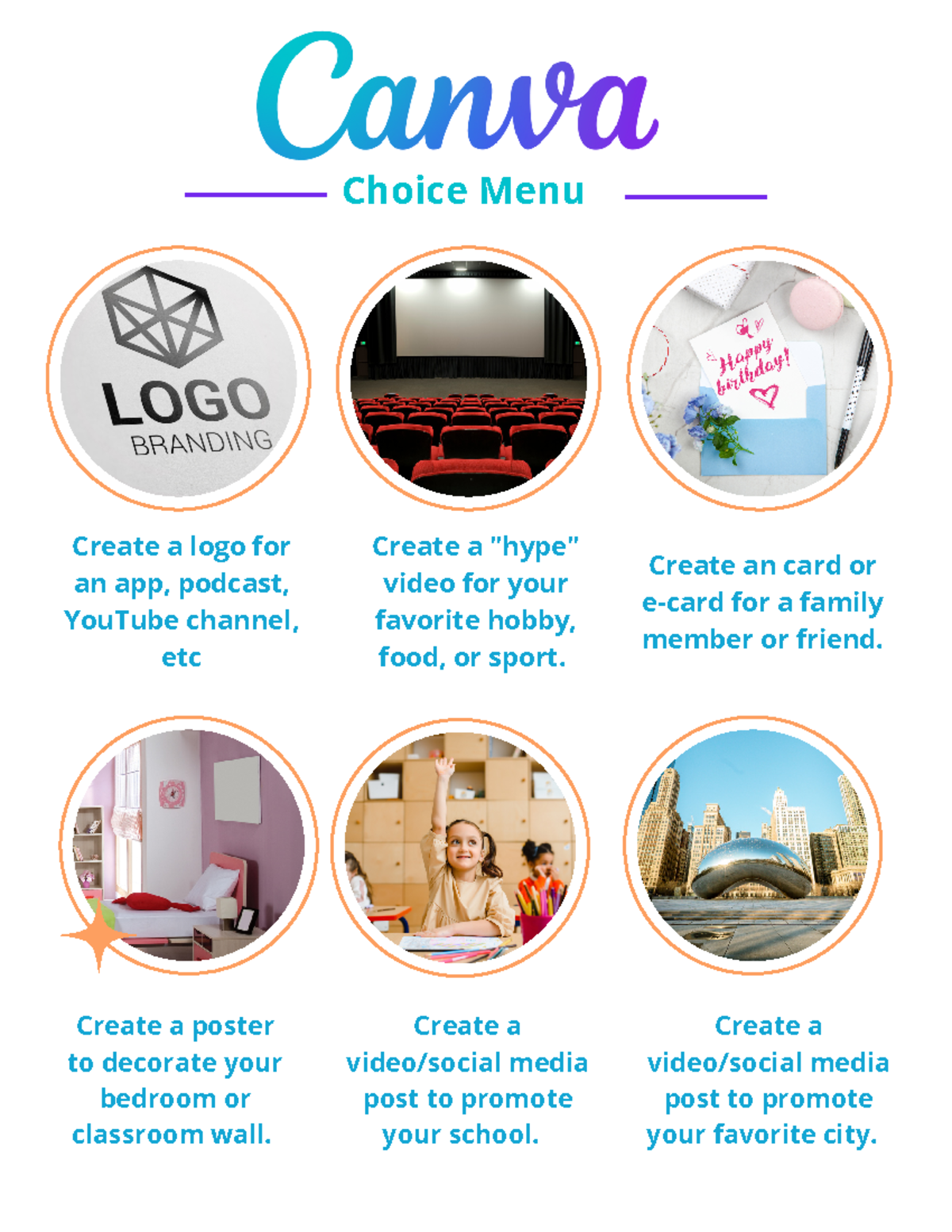Canva Choice Chart Menu - Choice Menu Create a logo for an app, podcast ...