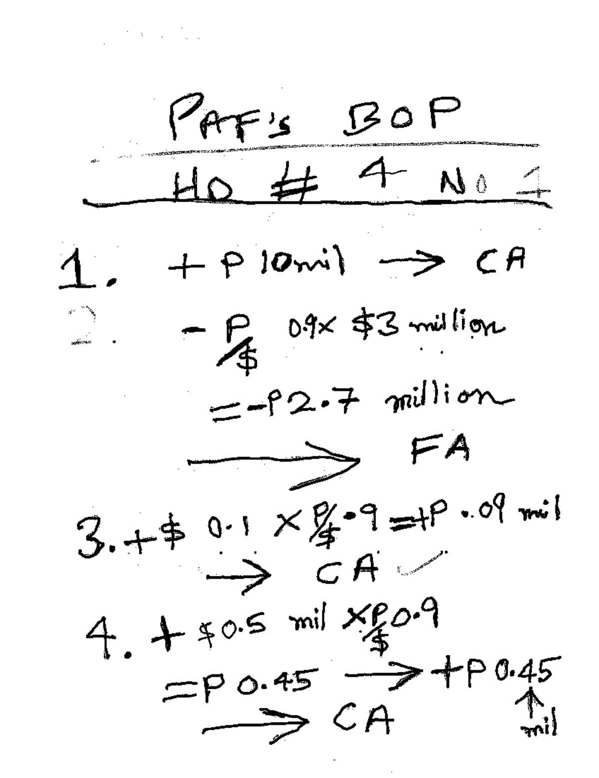 Example of Balance of Payments HO #4 Analysis and Calculations - Studocu
