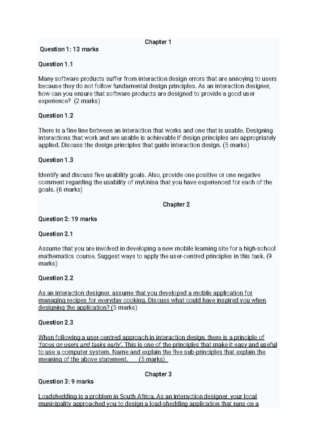 INF3720 Assignment 2: Interaction Design Principles and Usability Evaluation - Studocu