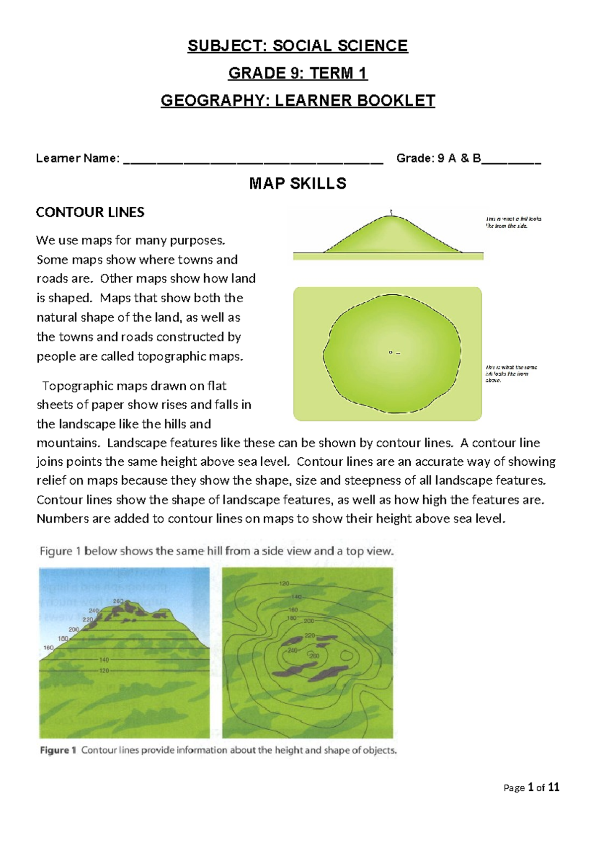 Gr9 T1 Geography Learner Booklet: Understanding Map Skills - Studocu