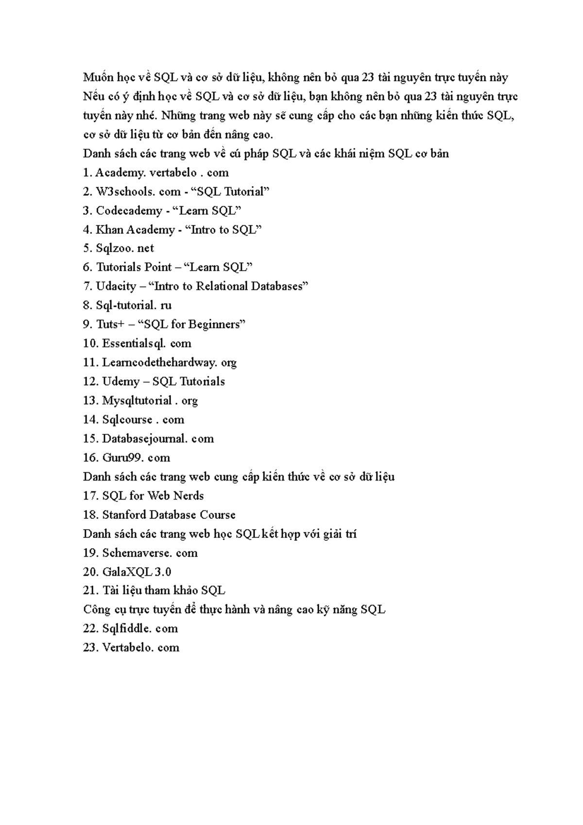 Muốn học về SQL và cơ sở dữ liệu - Muốn học về SQL và cơ sở dữ liệu ...