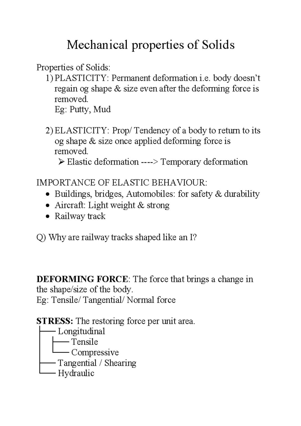 Mechanical Properties of Solids: Elasticity and Plasticity Explained ...