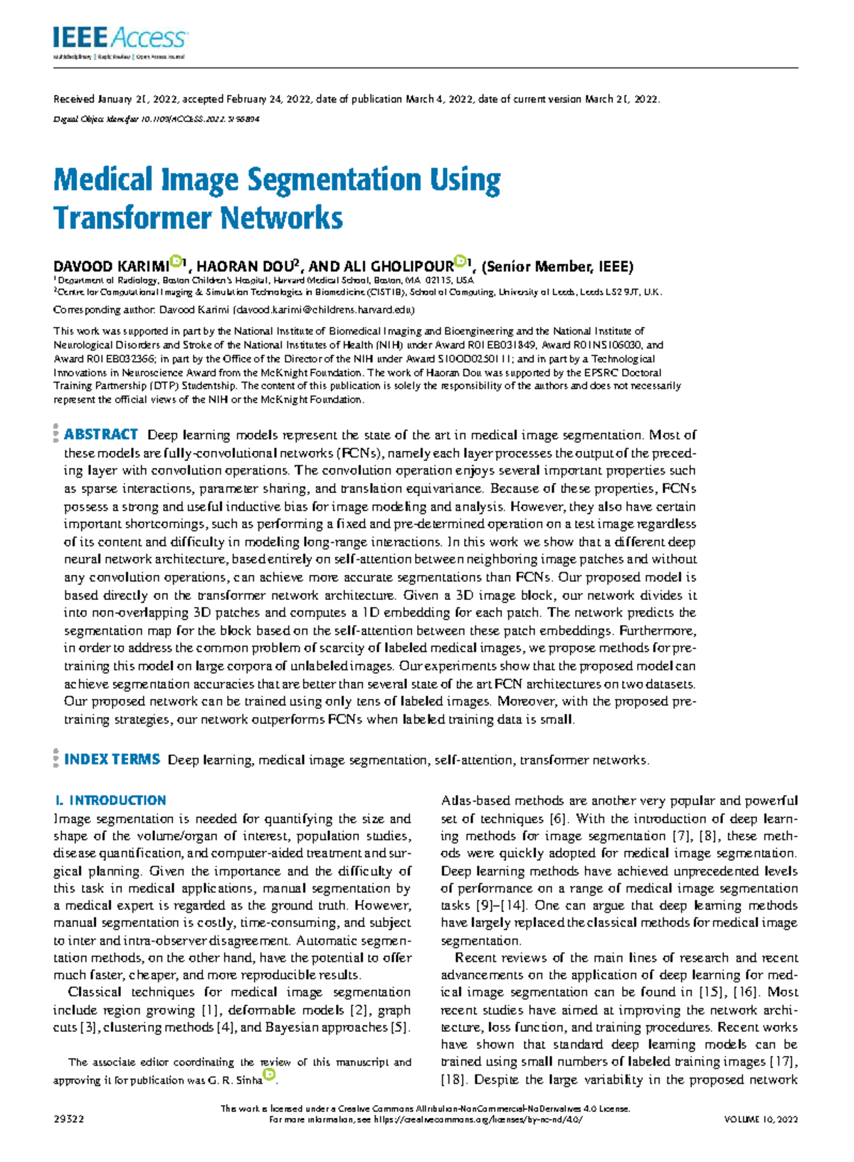 Medical Image Segmentation Using Transformer Networks (2022) - Studocu