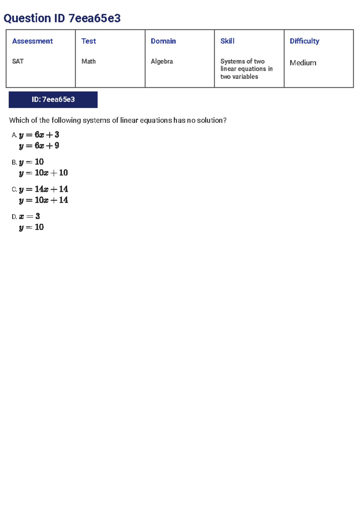 SAT Math Chapter: Systems of Linear Equations and Inequalities - Studocu