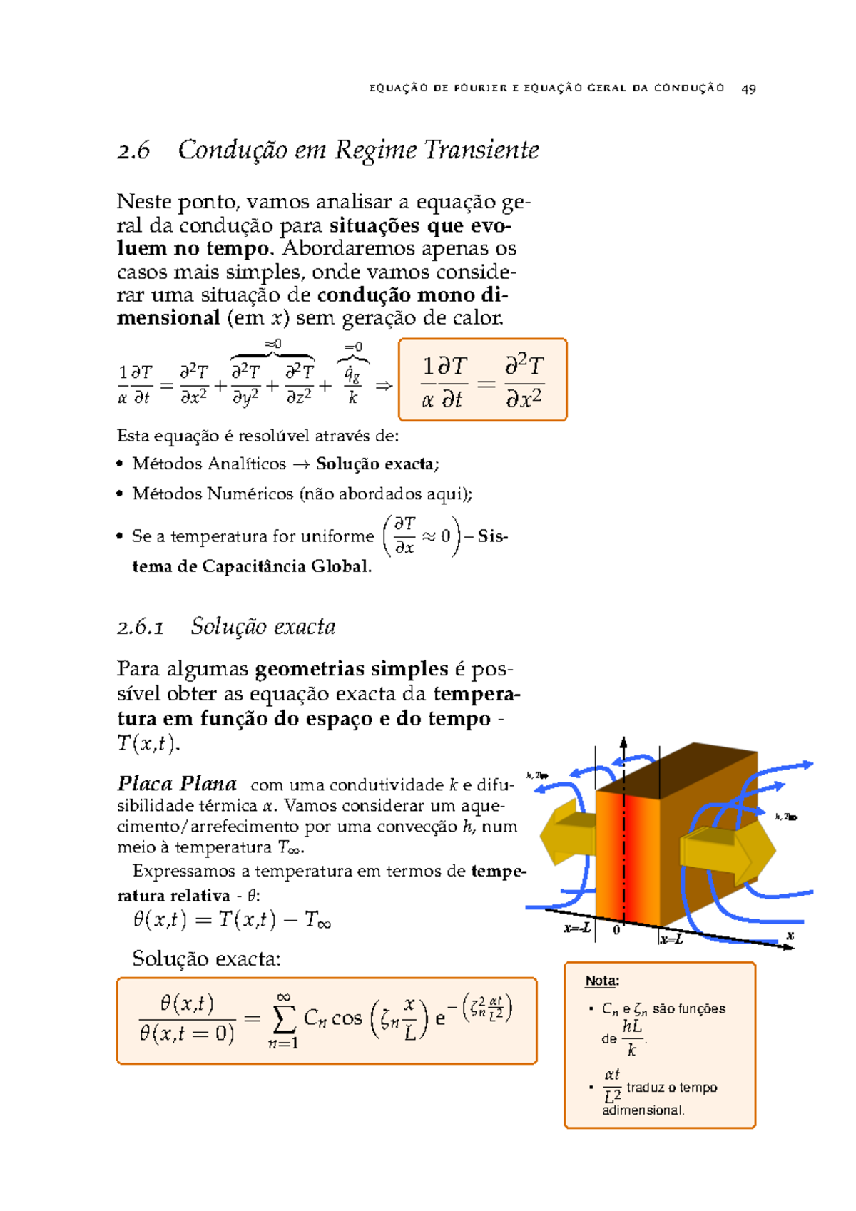 Condução em Regime Transiente - Equação e Métodos de Solução (ENG-1234 ...