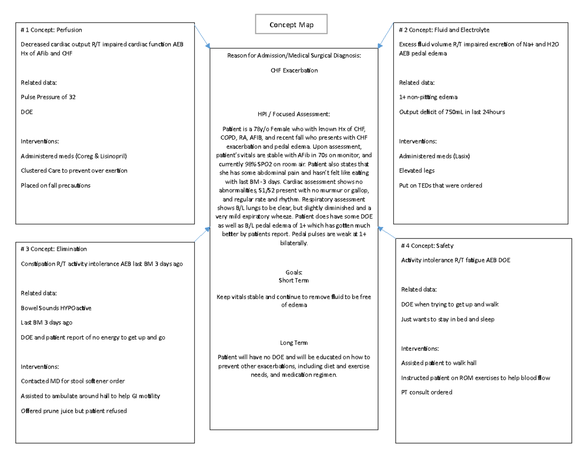 Example of a Concept MAP based on a patient - 4 Concept: Safety ...