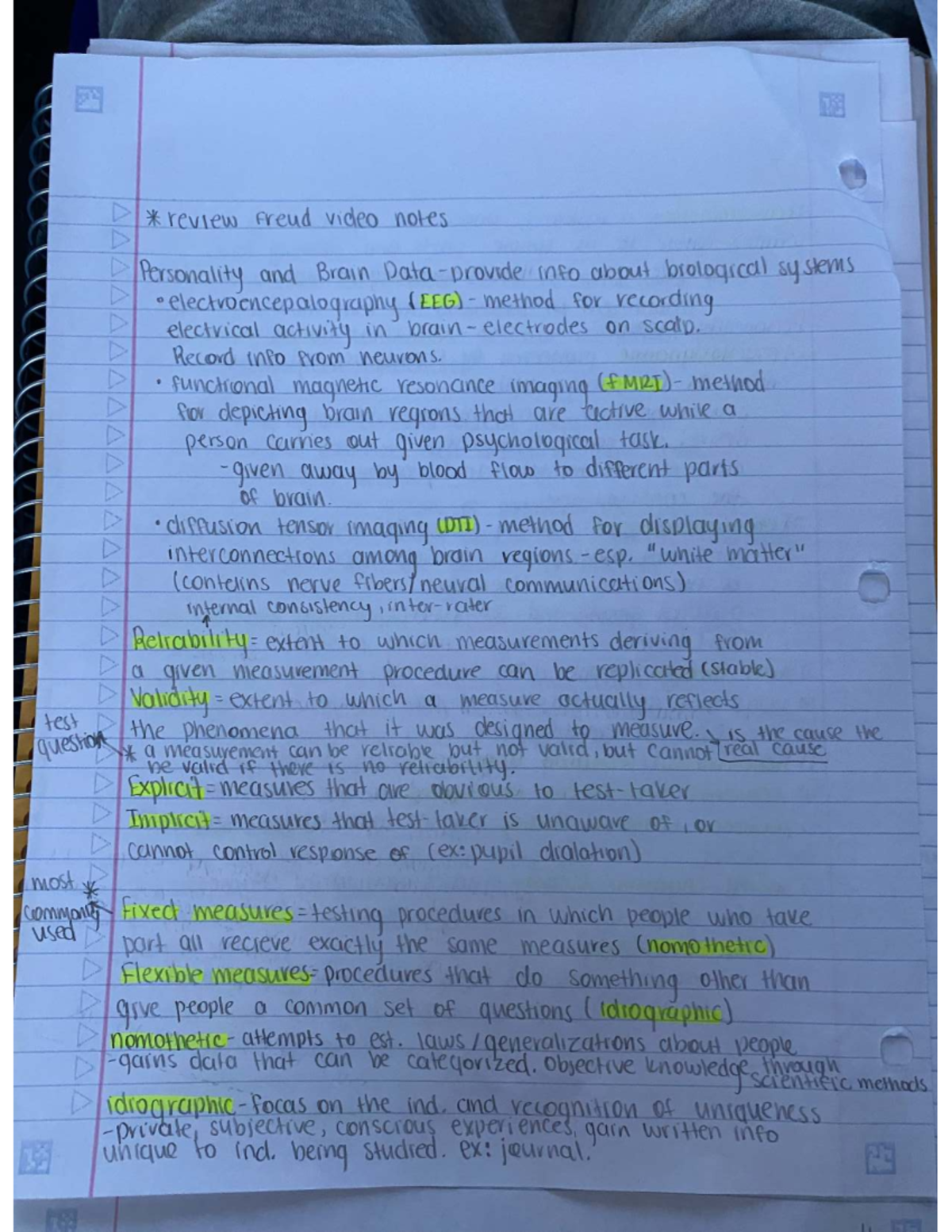 IMG 4340 - Freud Video Notes on Personality & Brain Methods - Studocu