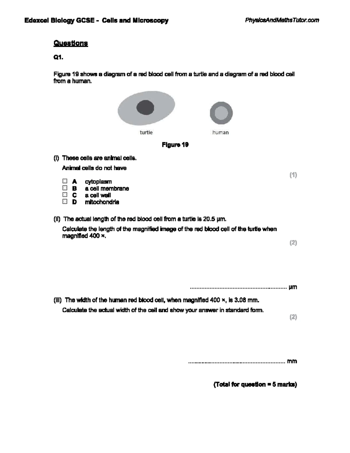 AQA A-Level Biology Required Practical Questions Pack - Studocu