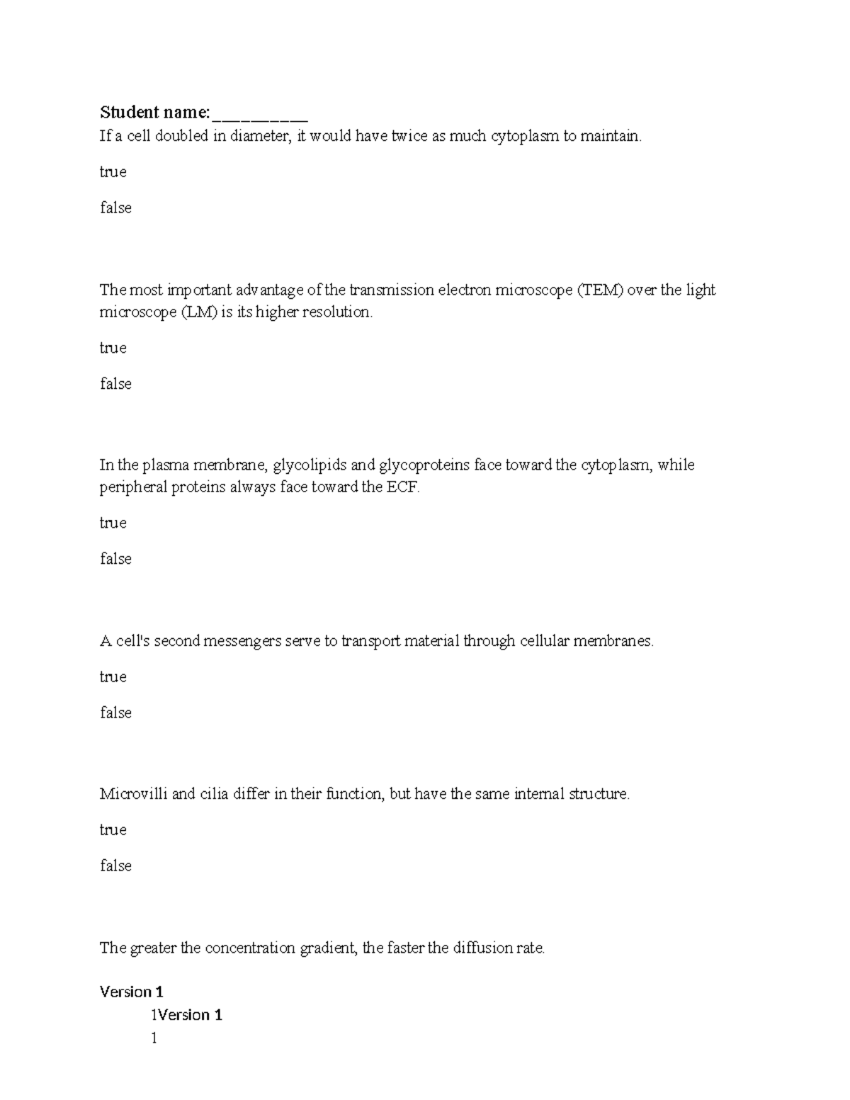 Saladin 10e Ch03 - Lecture Quiz on Cell Structure and Function - Studocu