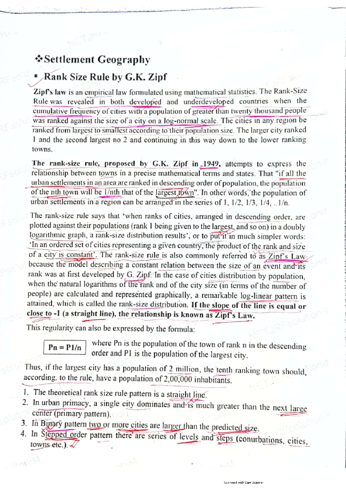 Rank Size Rule: Understanding G.K. Zipf's Settlement Geography Theory ...