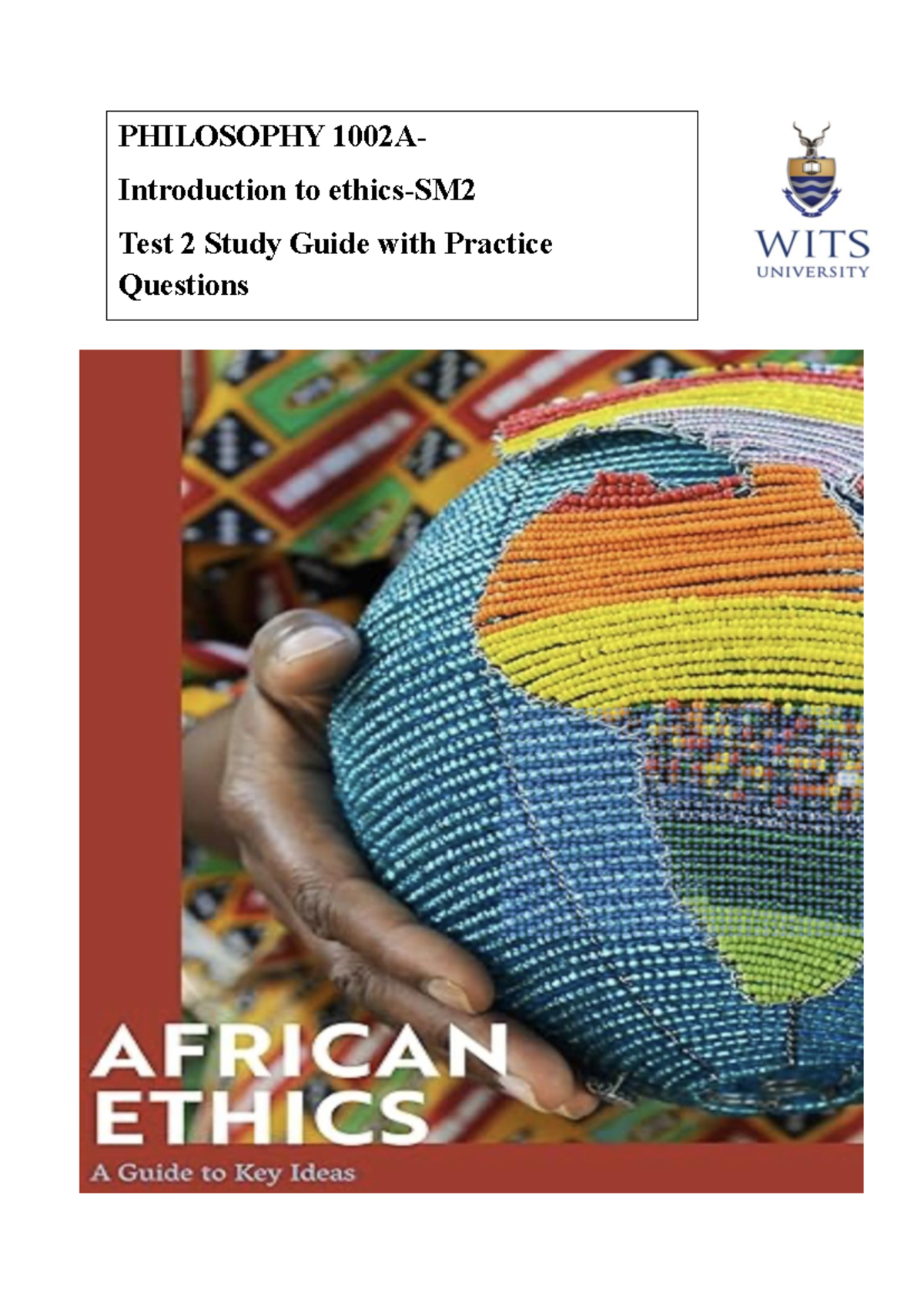 PHIL 1002A - African Ethics Test 2 Study Guide with Practice Questions ...