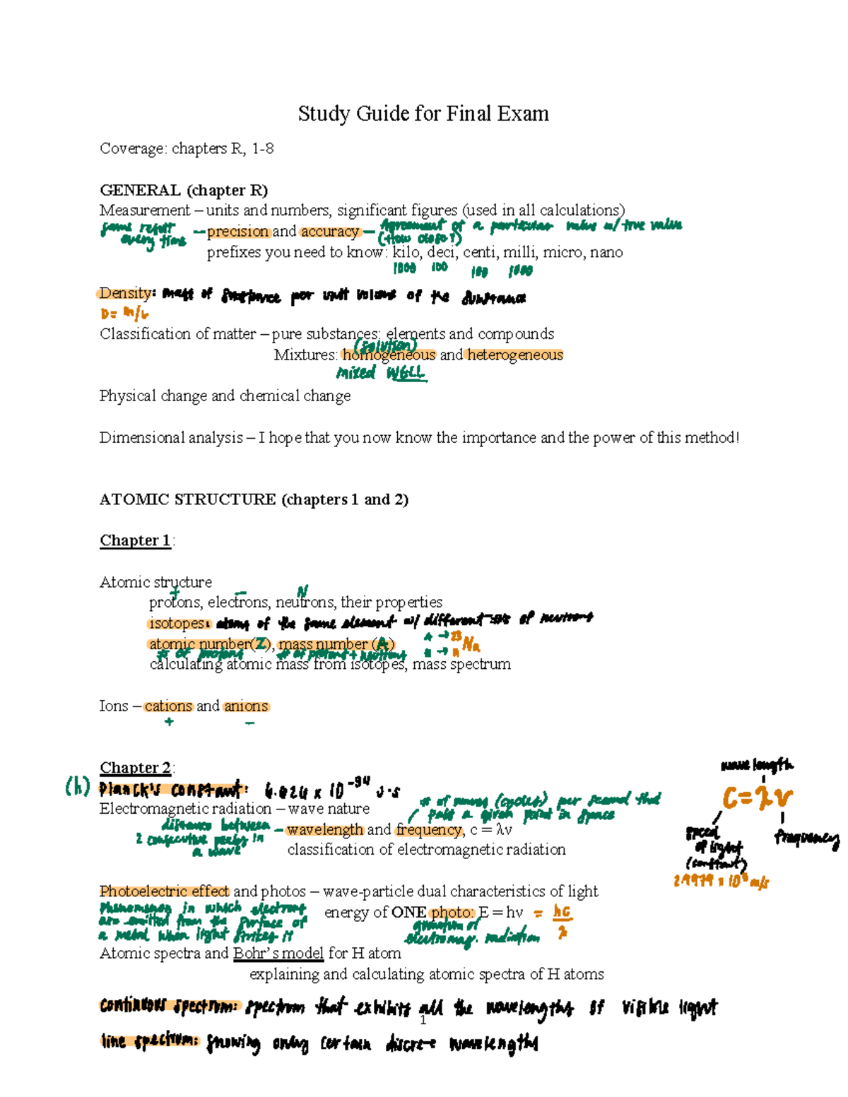 Chem 122 Study Guide for Final Exam - Fall 2022 - Studocu