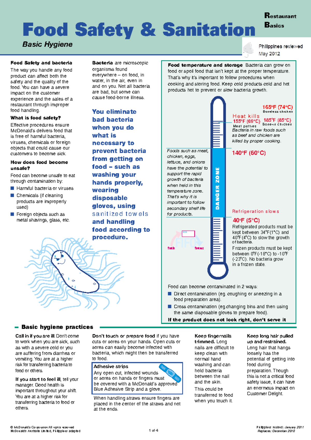 Restaurant Basics: Food Safety & Sanitation Guide (Jan 2011) - Studocu