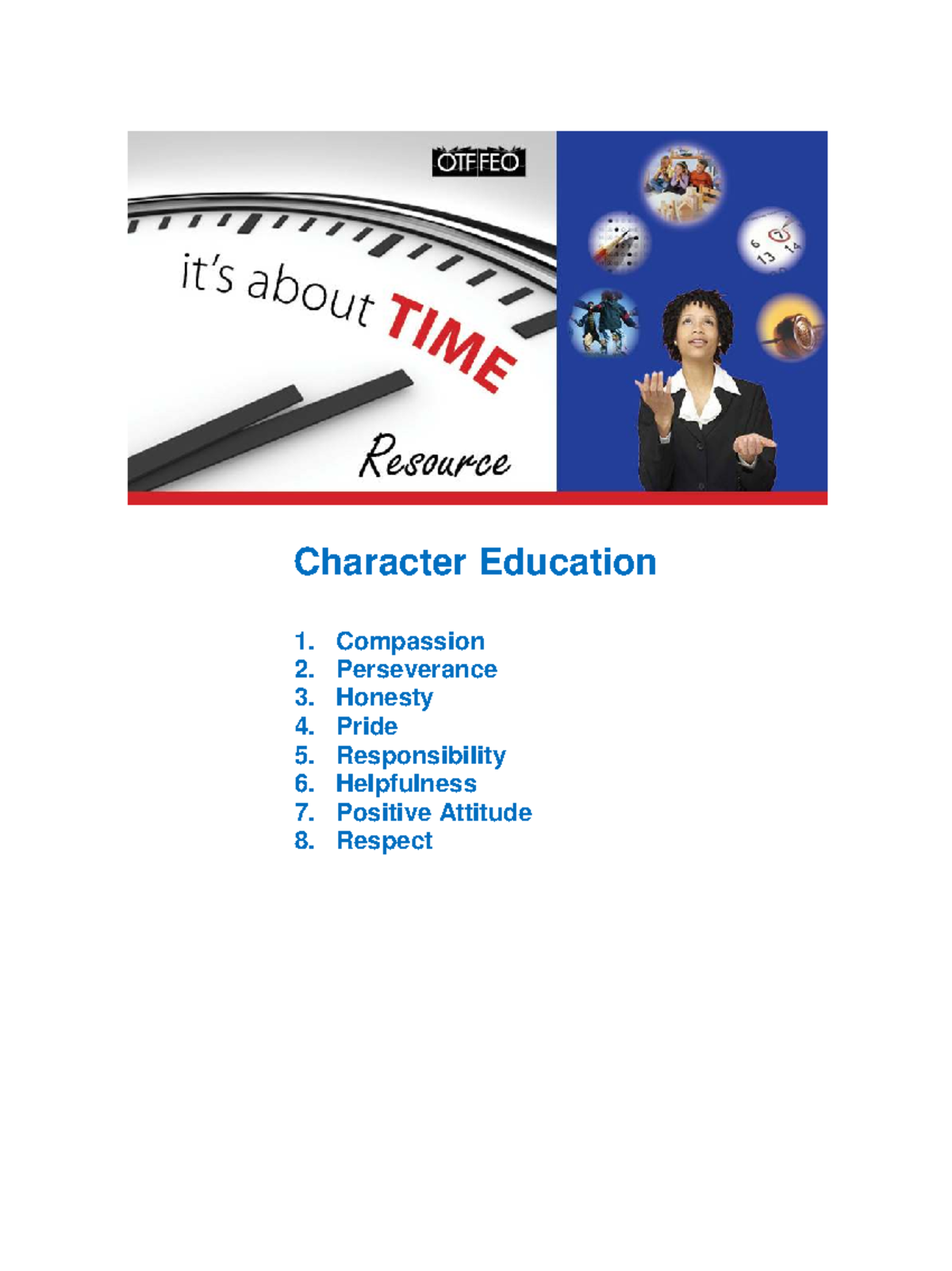 Character Education Lessons 1-8: Compassion, Honesty, Responsibility ...