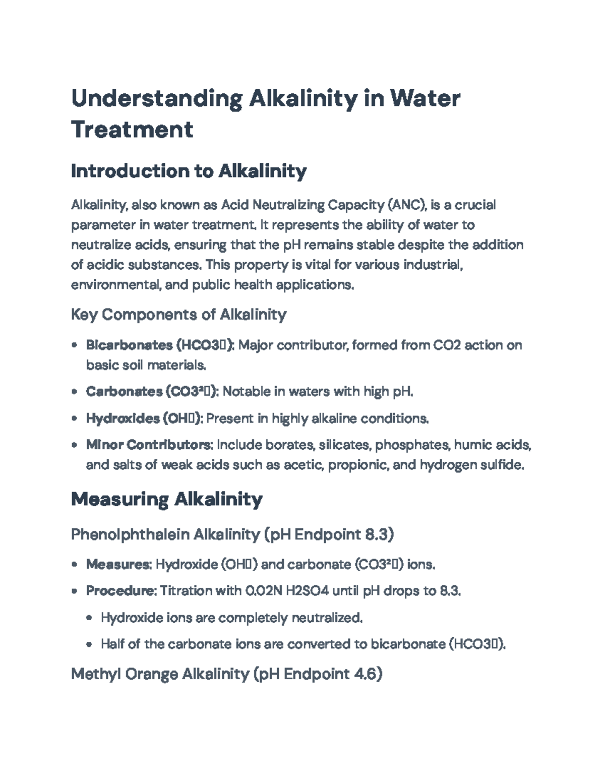 Understanding Alkalinity in Water Treatment: Measurement and ...
