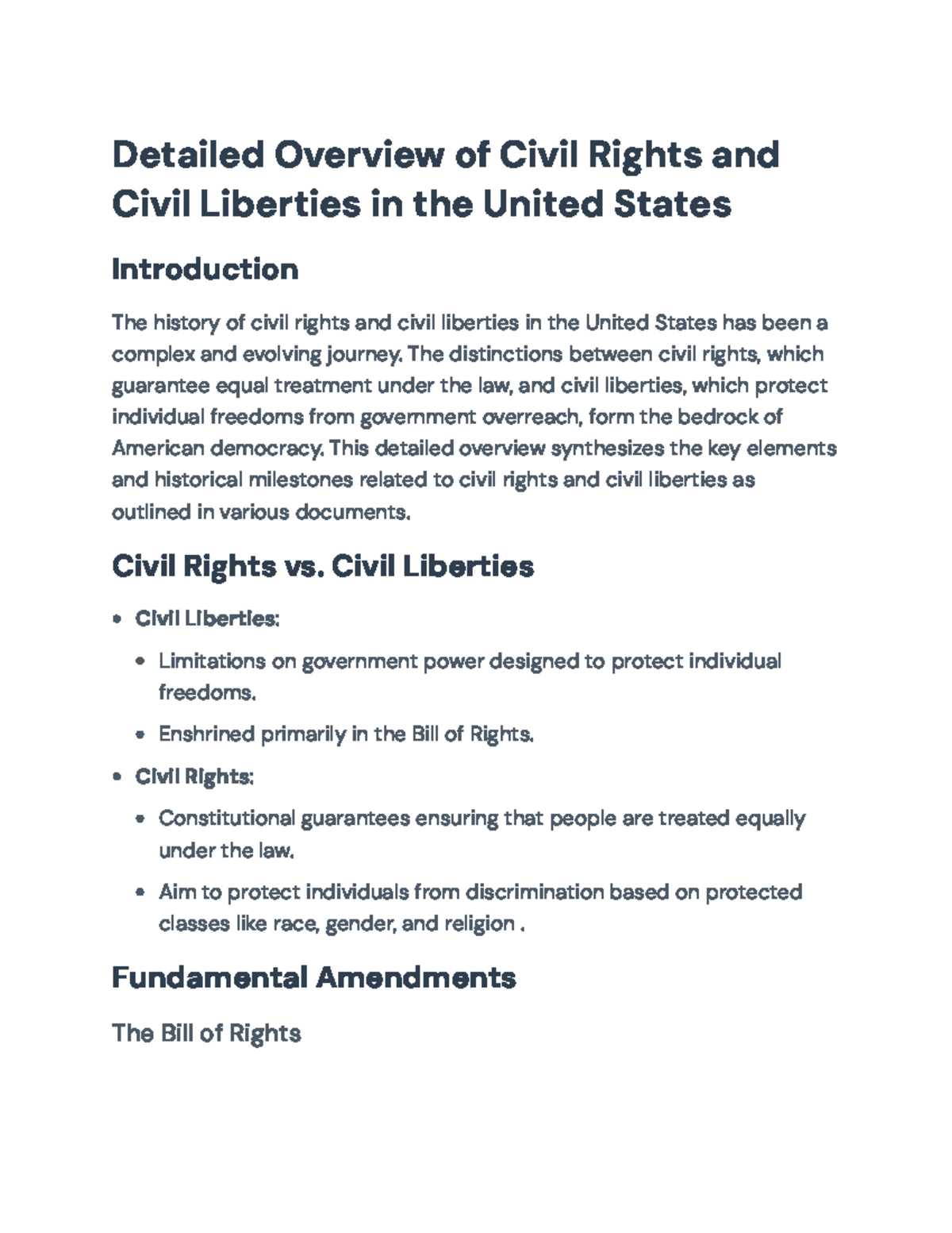 Civil Rights and Civil Liberties Overview: Key Amendments & Movements ...