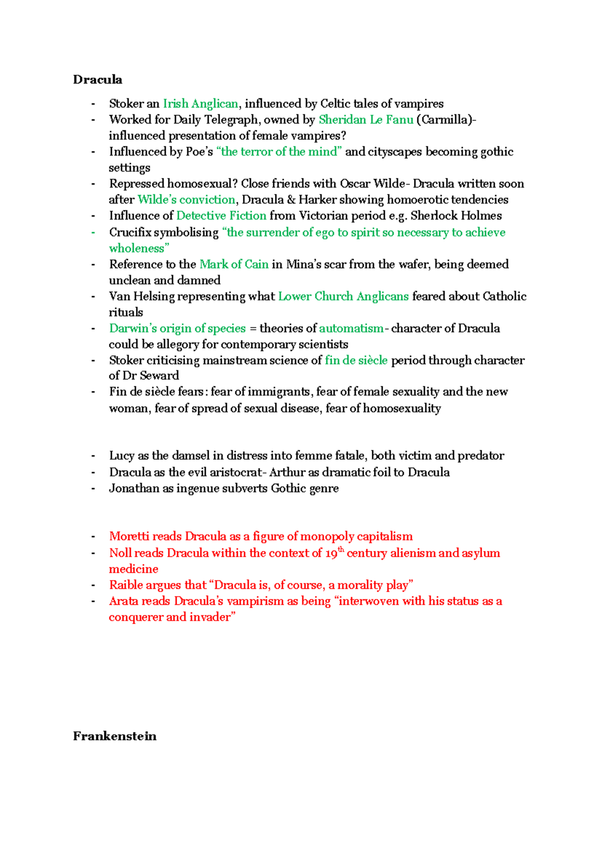Analysis of Dracula: Context and Critical Perspectives on Gothic Themes ...