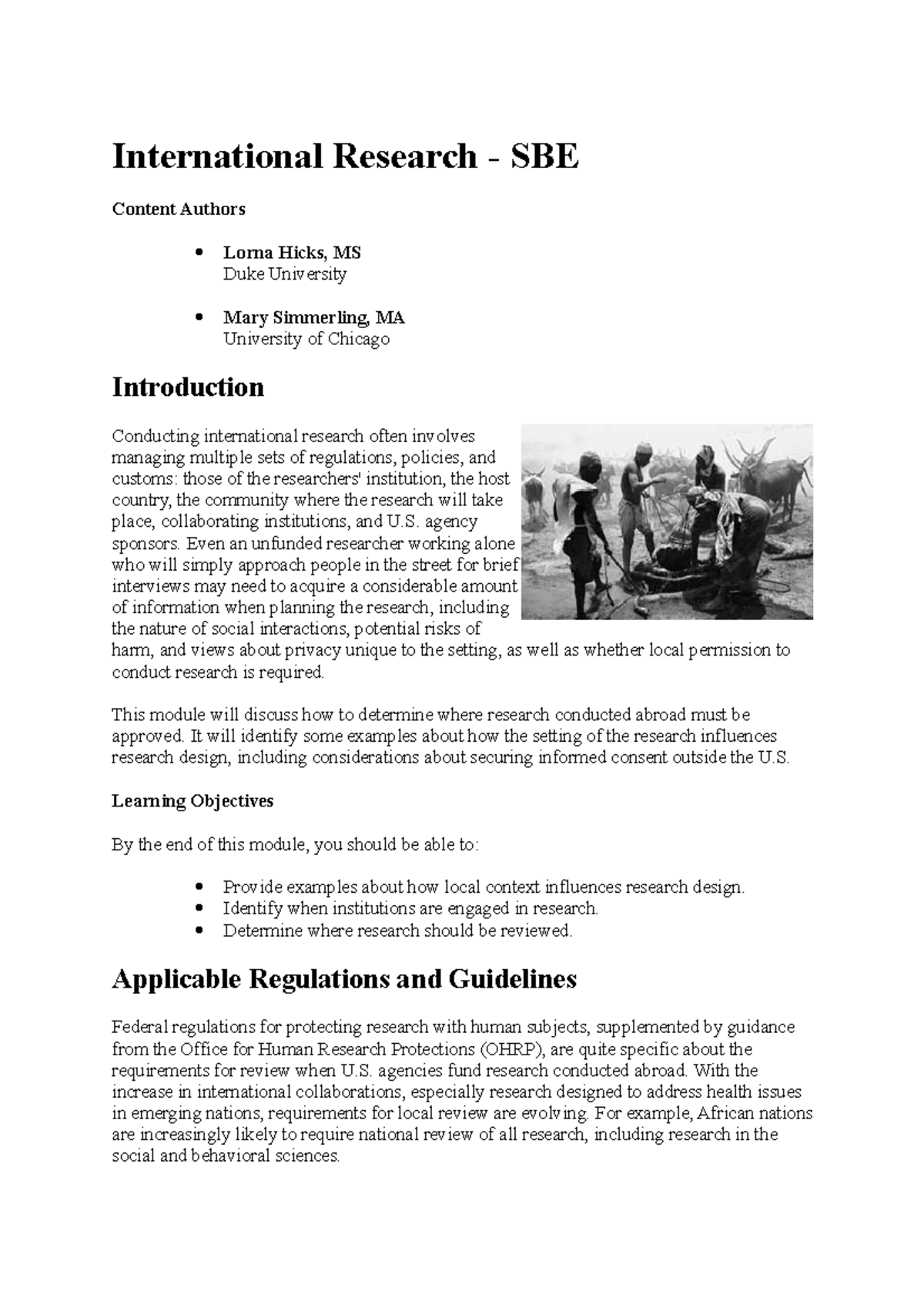 International Research - SBE: Key Considerations and Guidelines - Studocu