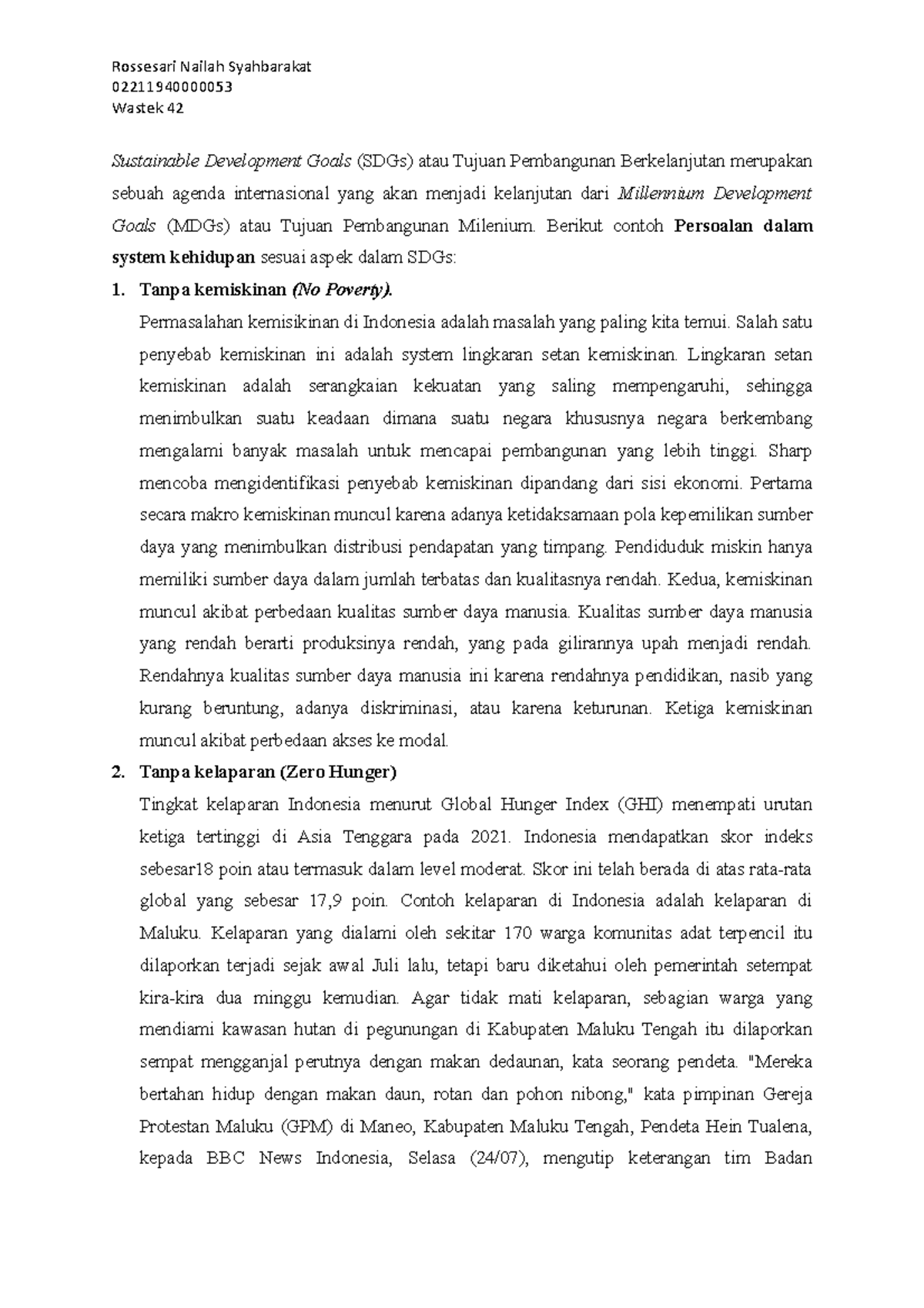 SDG Analysis: Challenges and Opportunities in Sustainable Development Goals - Studocu