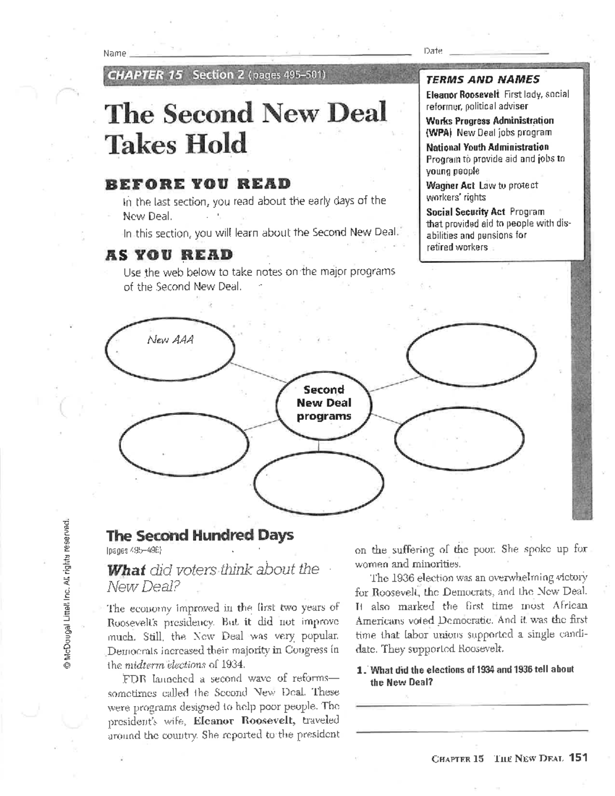 #7 Second New Deal GDR - ububu - Name Date CHAPTER 15 Section 2 (pages ...