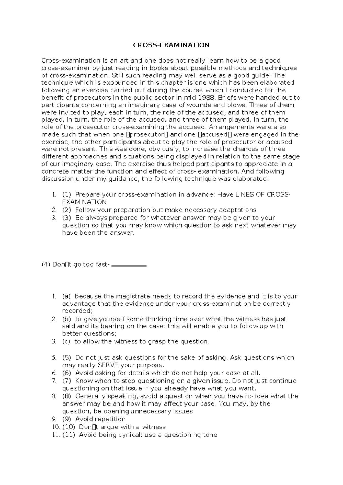 Cross-Examination Techniques for Prosecutors: A Practical Guide (CRS ...