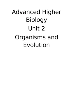 Advanced Higher Biology Unit 3: Notes on Scientific Principles and ...