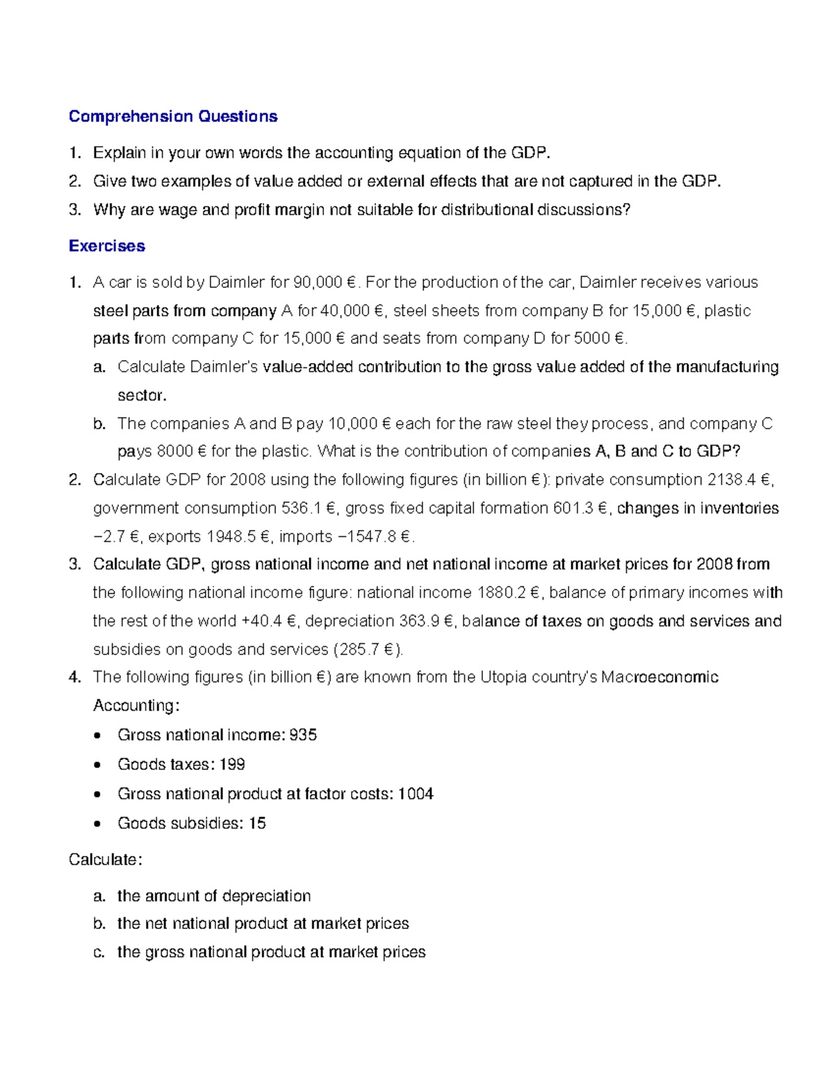 Exercise-Chapter 2: GDP Accounting & Value Added Analysis - Studocu
