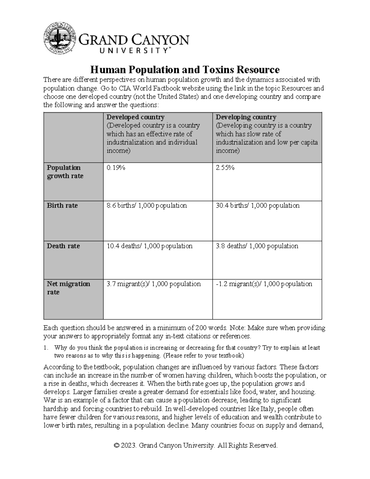 BIO 220 RS Human Populations And Toxins - Human Population and Toxins ...