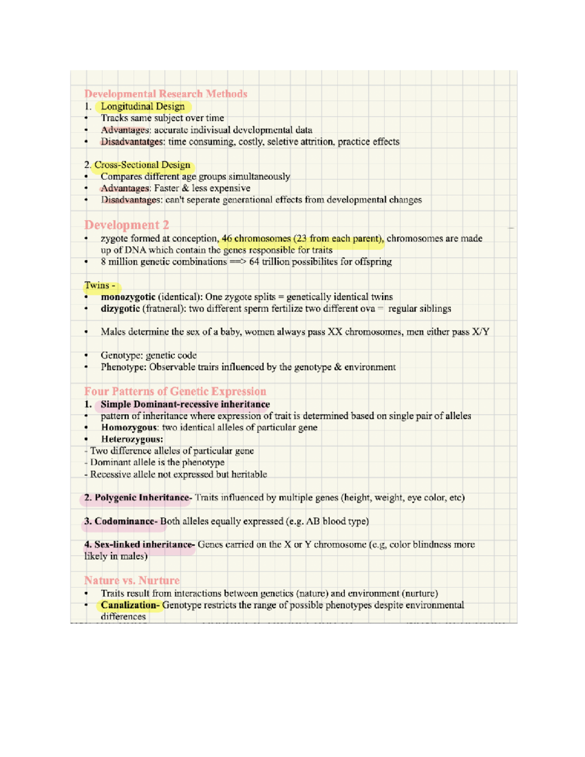 Psych 1XX3: Developmental Research Methods Overview and Genetic ...