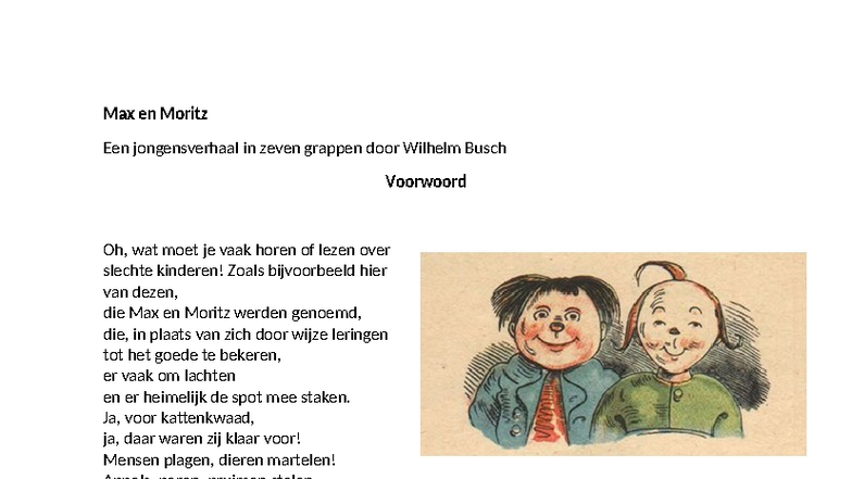 Max en Moritz: Een Vertaling van het Verhaal van Wilhelm Busch ...
