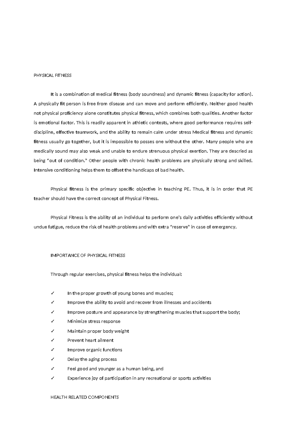 Reading Material 3 PATH FIT ALL About Physical Fitness - PHYSICAL ...