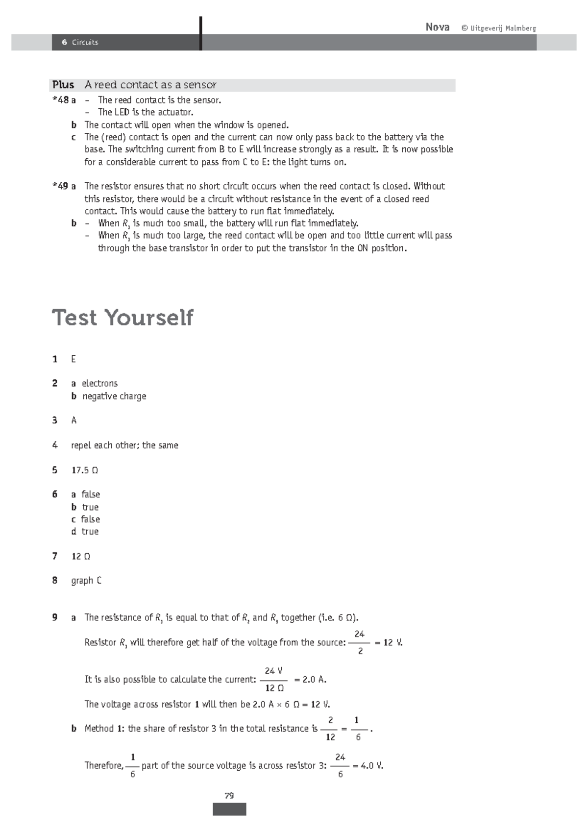 Ch 5 Test Yourself Answers - Circuits Exam Review - Studeersnel